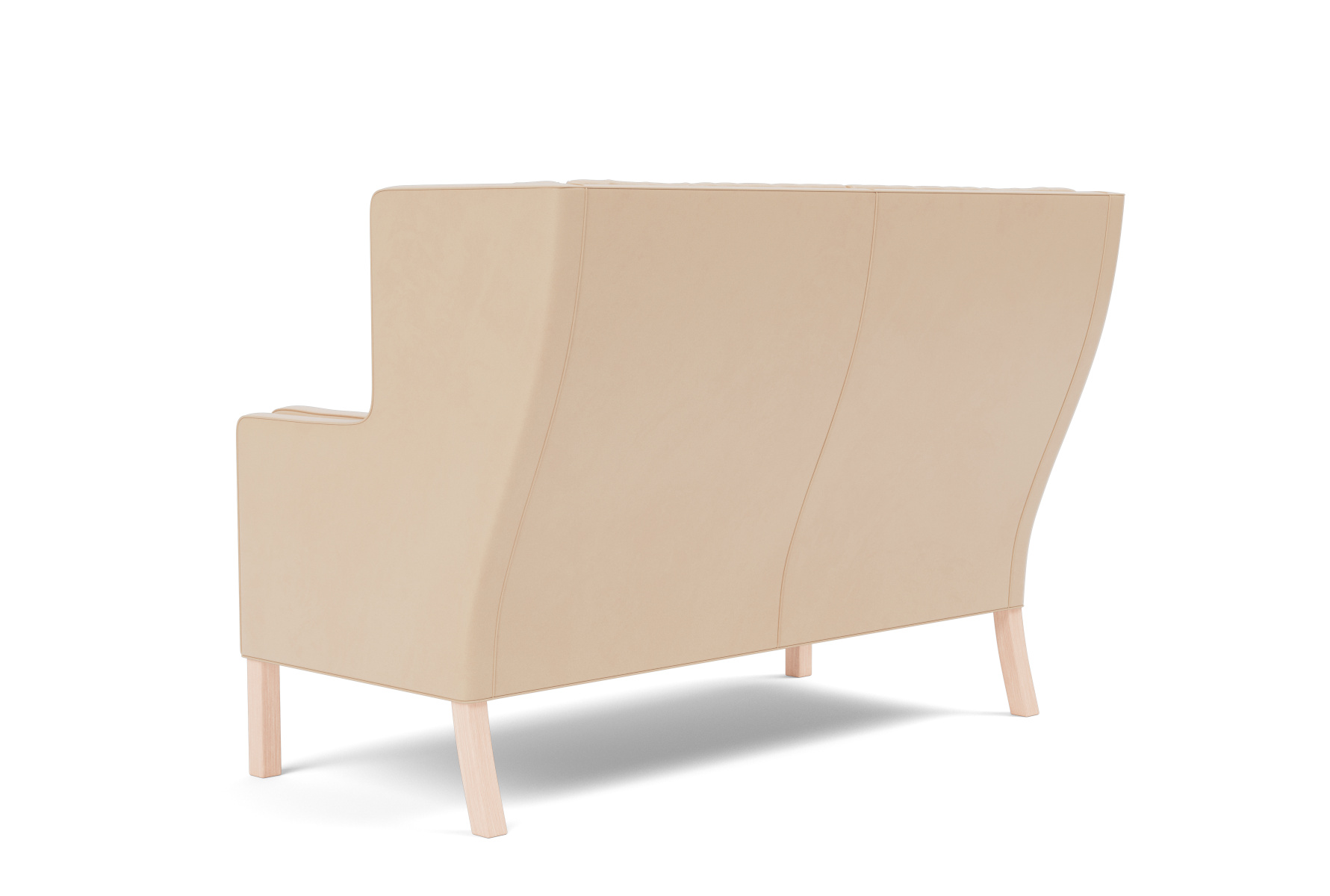 Fredericia - Mogensen 2292 Coupe Sofa, eiche geseift / leder vegeta 90 natur