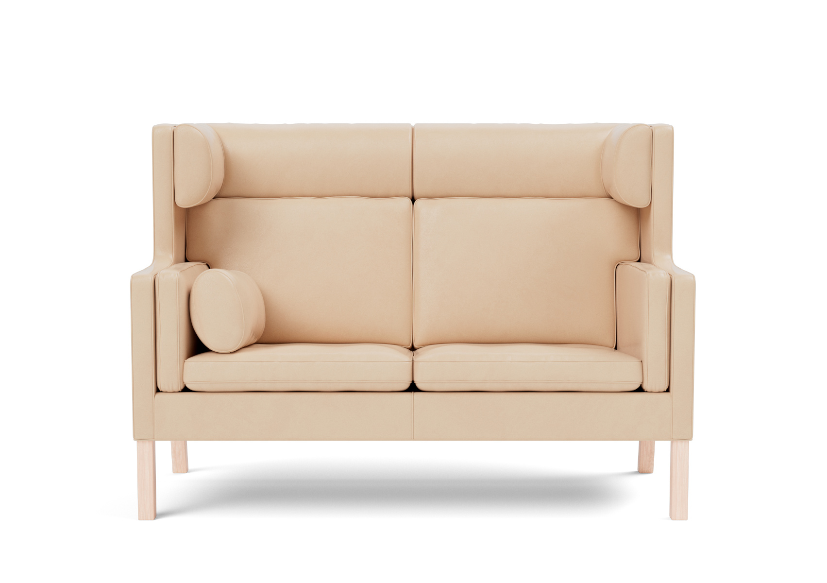 Fredericia - Mogensen 2292 Coupe Sofa, eiche geseift / leder vegeta 90 natur