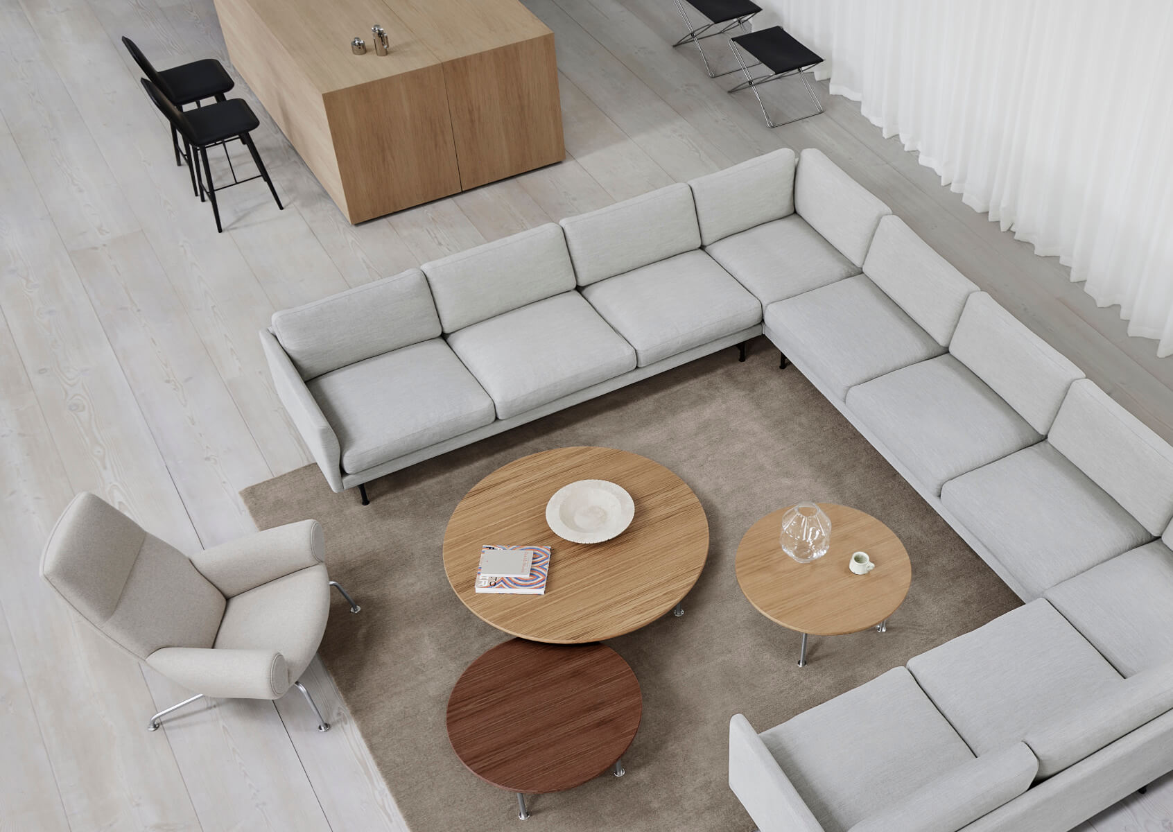 Fredericia - Wegner Queen Chair, brushed steel / hallingdal 116