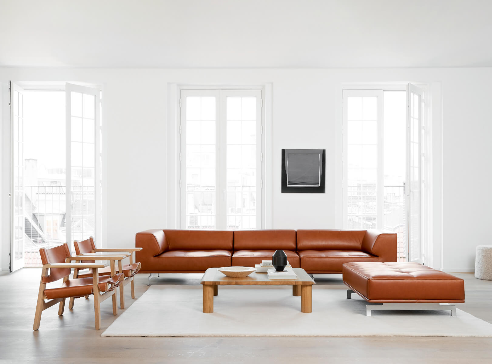 Fredericia - Delphi Sofa - Model 4510, brushed aluminium / leder max 98 ...