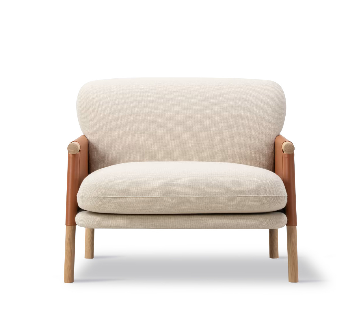 Fredericia - Savannah Chair, eiche hell geölt / hallingdal 200 / leder ...