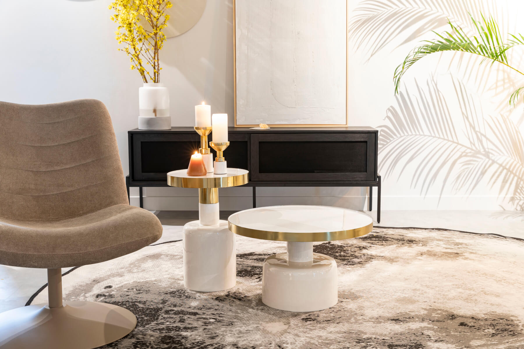 Glam round coffee table store